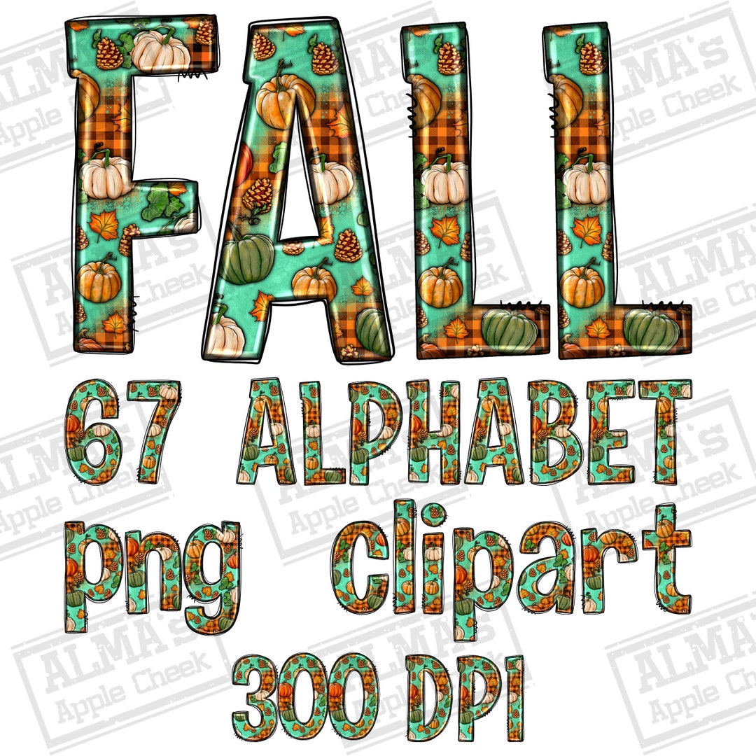 Fall Alphabet Thumbnail Png Files Bundle, Fall Doodle Letters Png, Fall ...