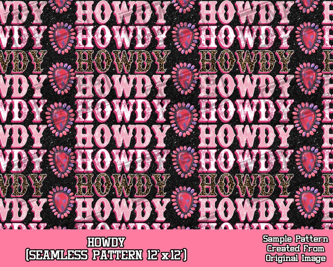 Howdy Seamless Pattern Digital Paper, Howdy Digital Seamless Pattern ...