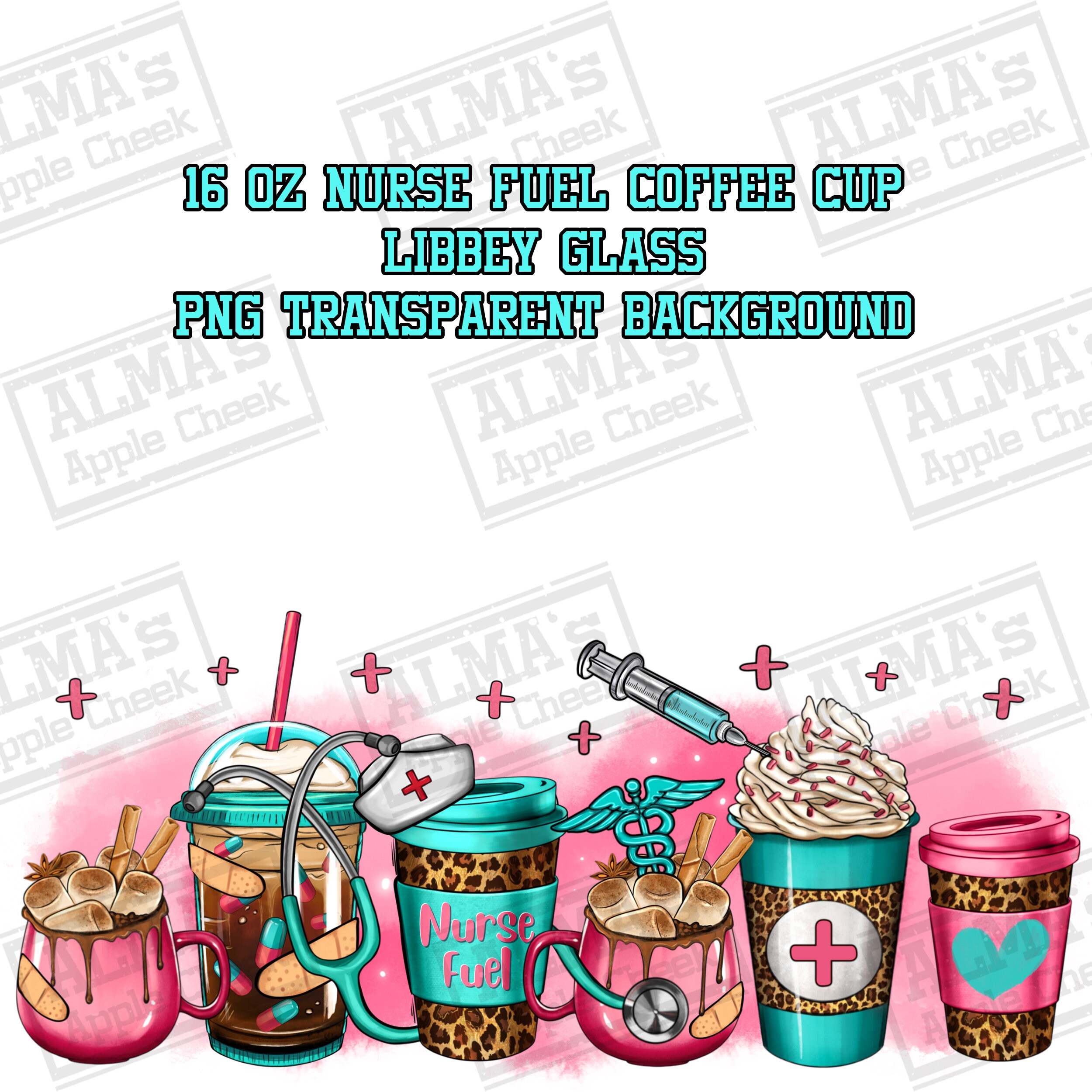 Nurse Fuel Coffee Cups 16 Oz Libbey Glass Wrap Png, Libbey Wrap Png ...