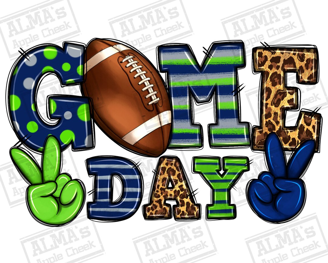 Game Day Green and Blue Team Color Png Sublimation Design Download ...