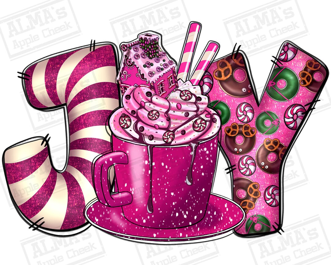Pink Christmas Joy Png Sublimation Design Download, Merry Christmas Png ...