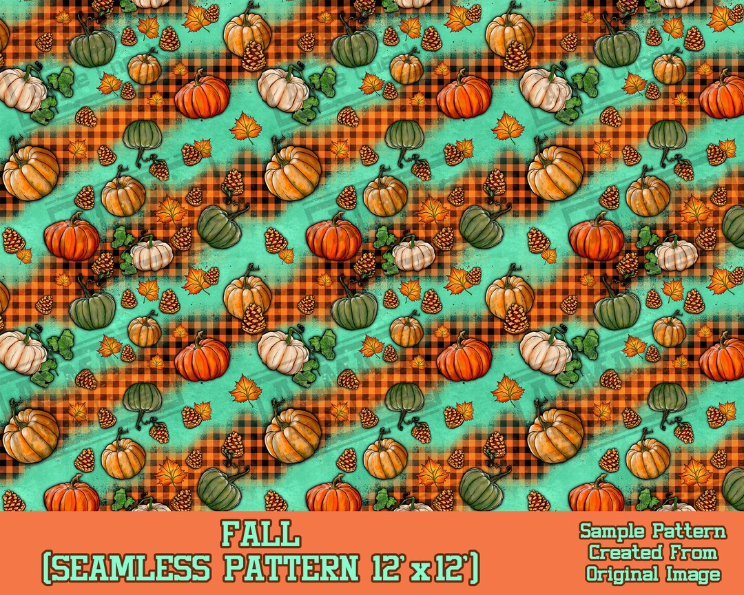 Fall Seamless Pattern Digital Paper, Fall Pumpkin Digital Seamless ...