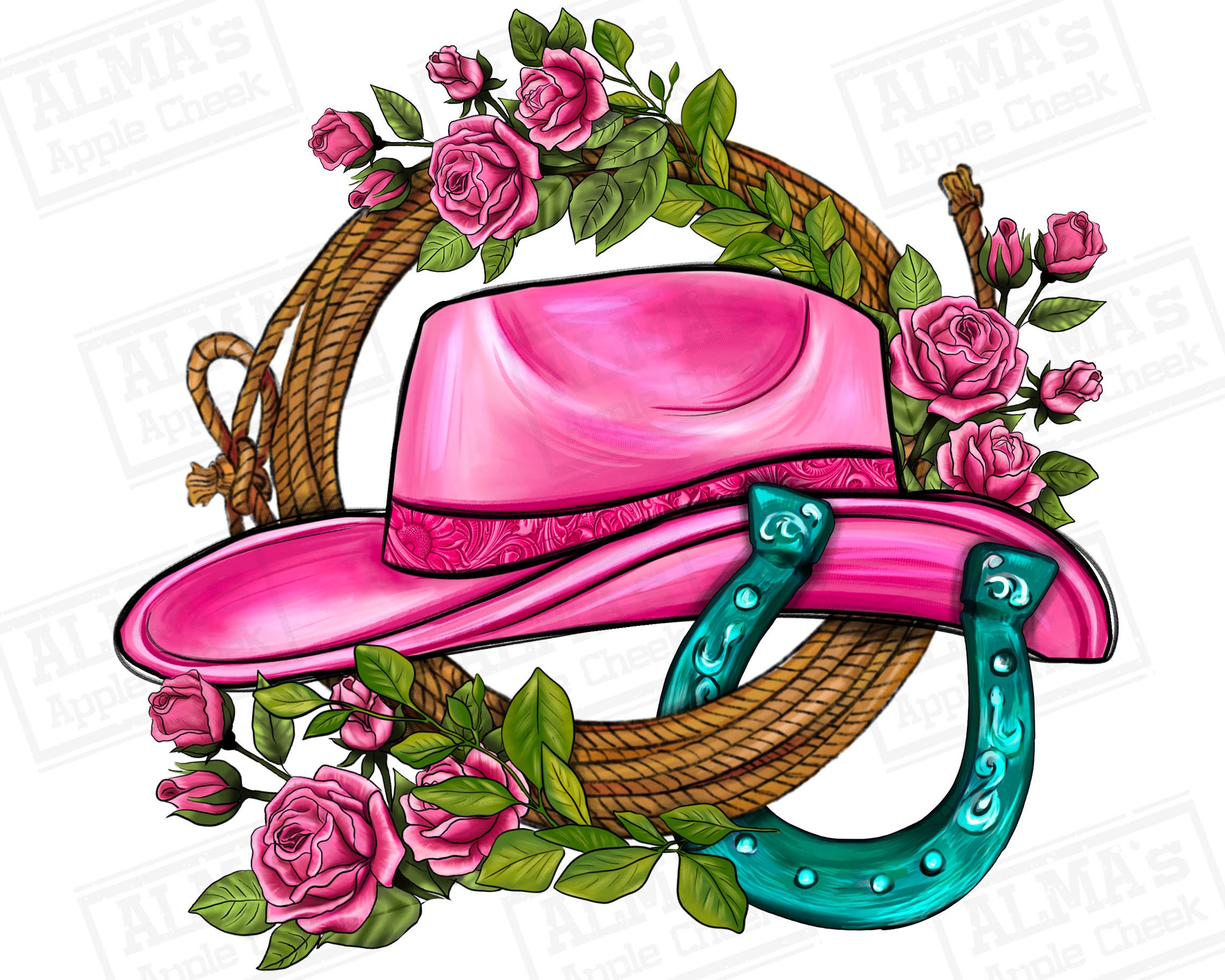 Cowgirl Hat and Roses Png Sublimation Design Download, Cowgirl Png ...