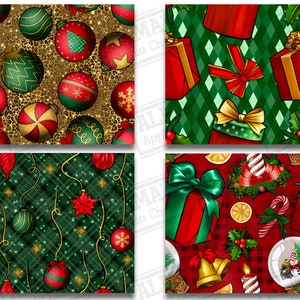 20 Digital Paper, Christmas Seamless Pattern Digital Paper Bundle Png ...