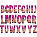Sunset Beach Alphabet Thumbnail Png Files Bundle, Sunset Doodle Letters ...