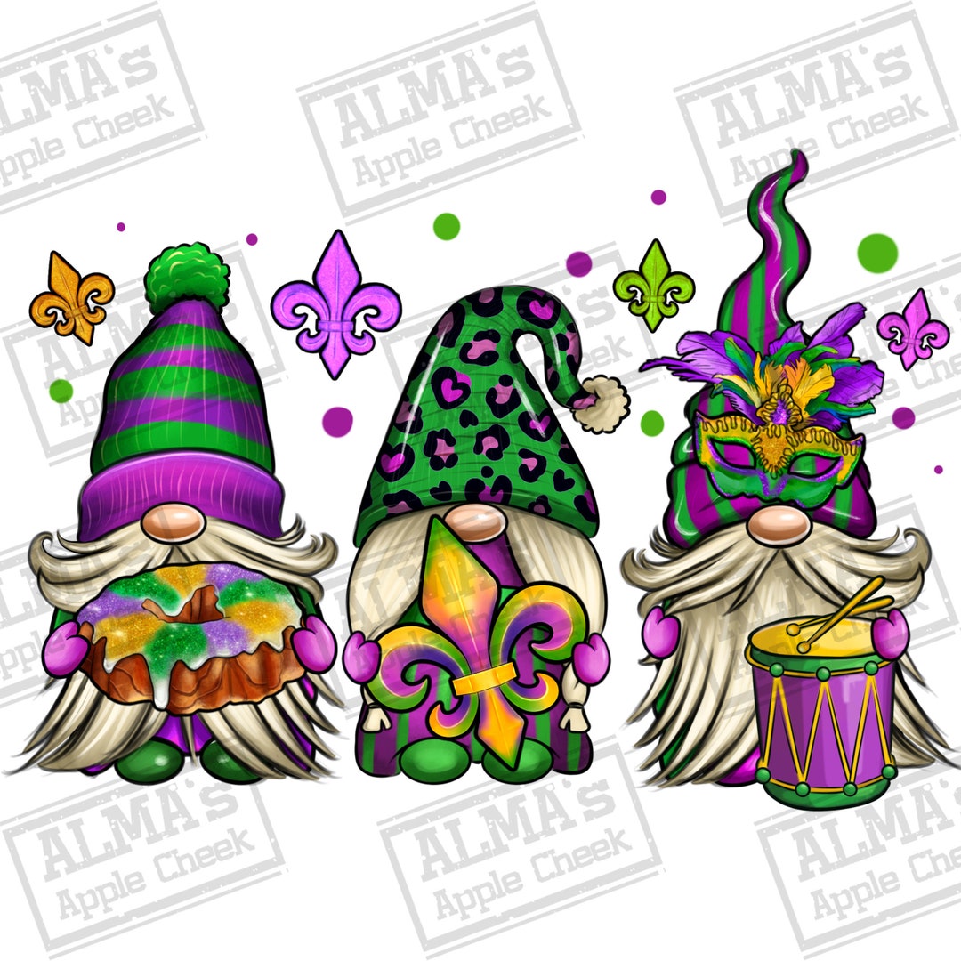 Mardi Gras Gnomes Png Sublimation Design Download, Crawfish Png, Happy ...