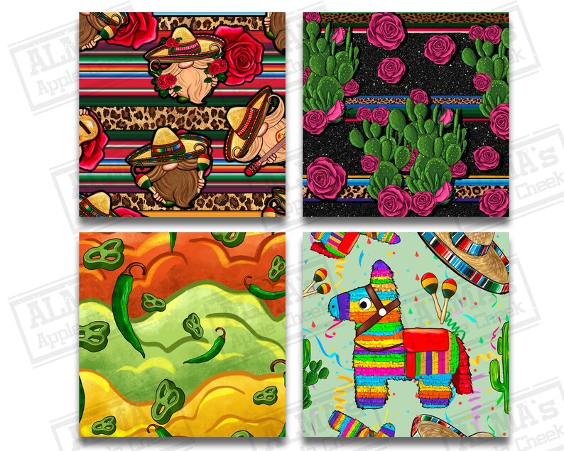 15 Digital Paper Mexico Seamless Pattern Digital Paper Bundle - Etsy