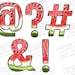 Watermelon Alphabet Bundle Png, Watermelon Doodle Letters Png ...