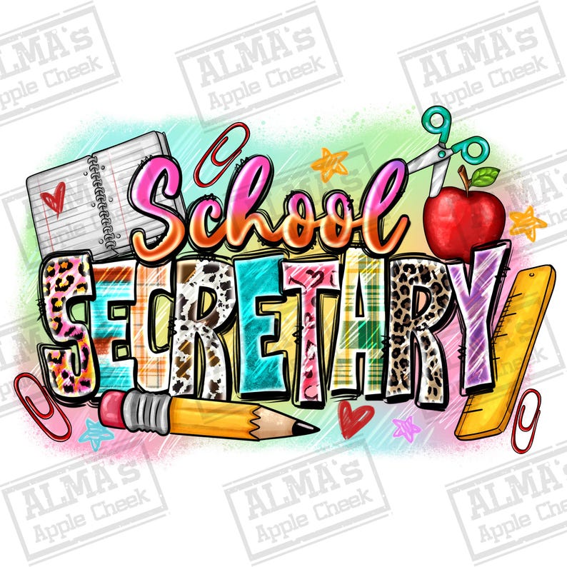 School Secretary Png Sublimation Design Download, Back to School Png ...