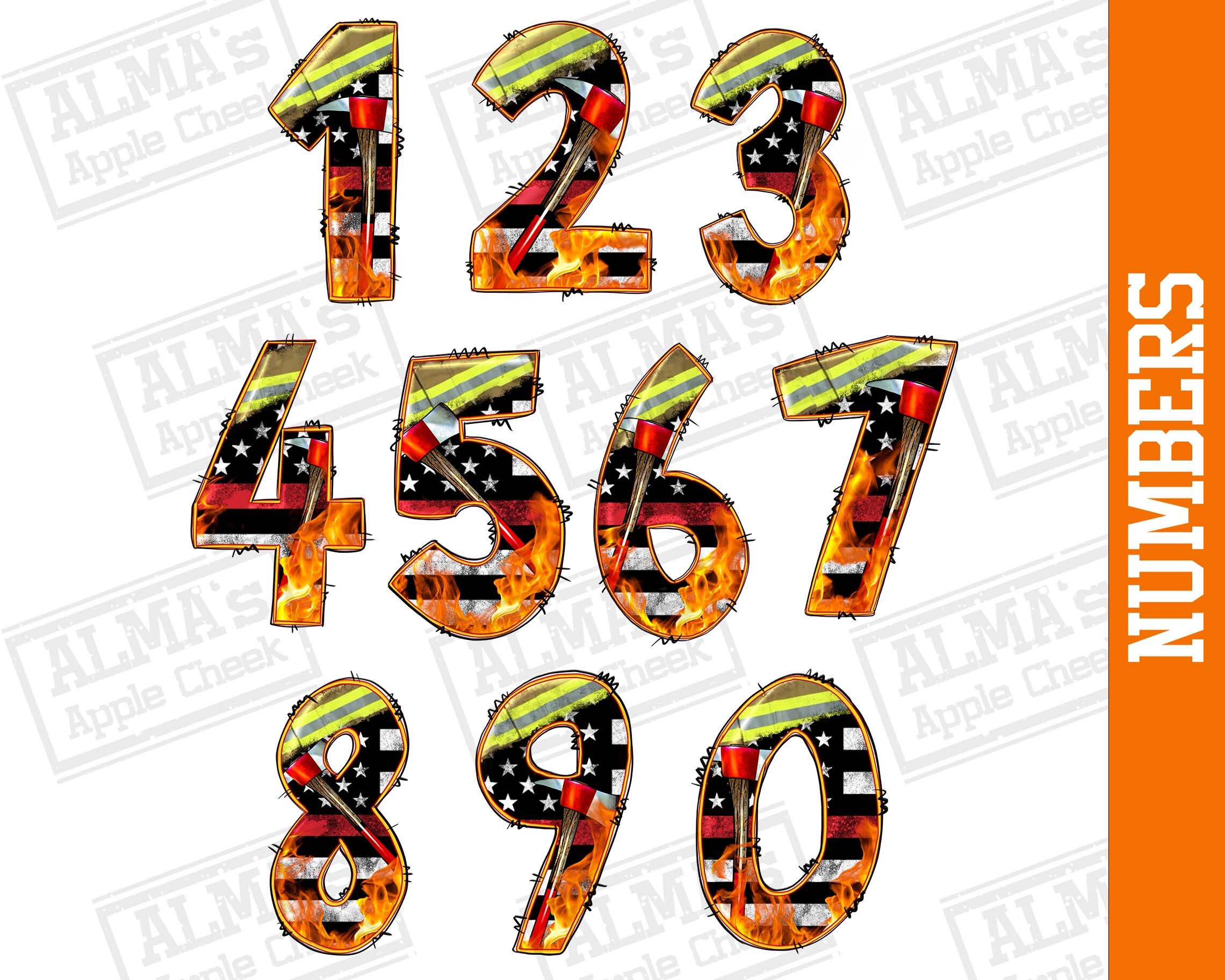 Firefighter Alphabet Png Files Bundle, Firefighter Doodle Letters Png ...