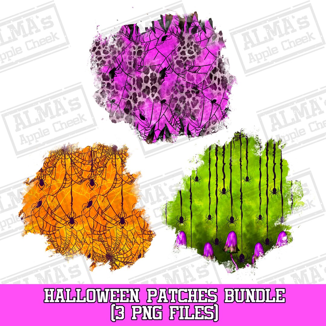 Halloween Patches Png Sublimation Design Bundle, Happy Halloween Png ...