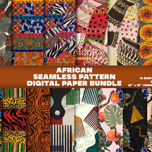 African Seamless Pattern Png Design Bundle, Digital Paper Bundle Png ...