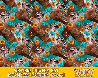 Horses Seamless Pattern Digital Paper, Western Digital Seamless Pattern ...