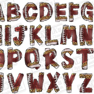 Football Alphabet Bundle Png, Football Doodle Letters Png, Football ...