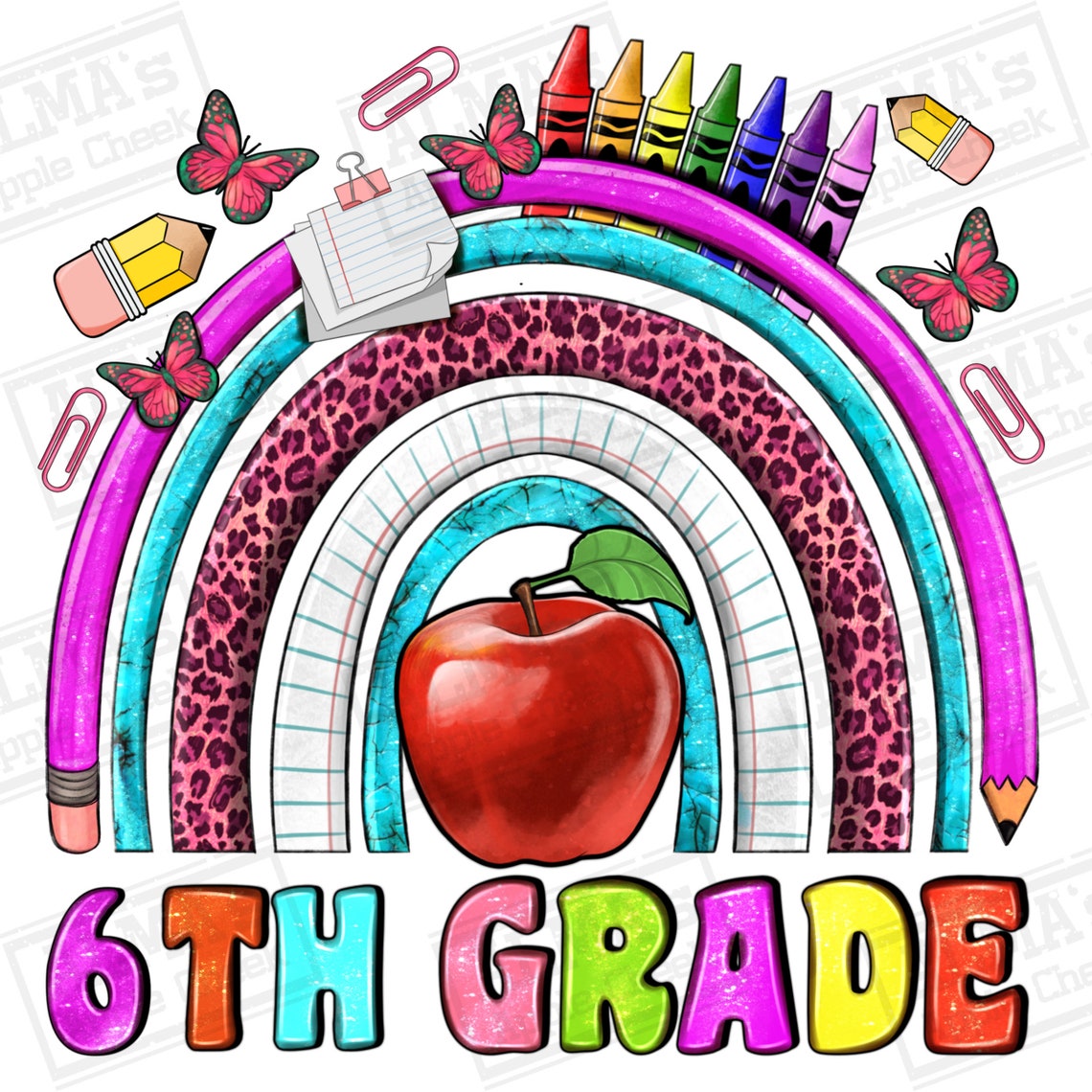 6th Grade Png Sublimation Design Download, Back to School Png, School ...