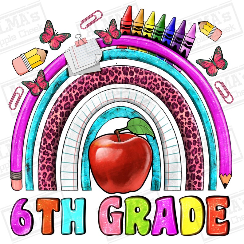 6th Grade Png Sublimation Design Download Back to School Png - Etsy