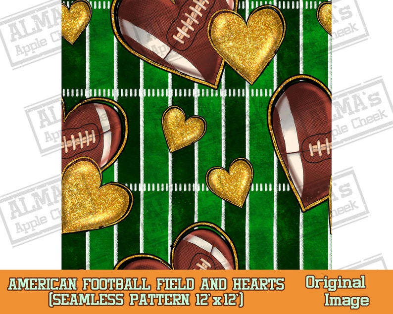 American Football Field Seamless Pattern Digital Paper, Football ...