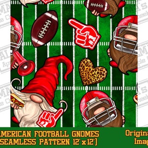 American Football Gnomes Seamless Pattern Digital Paper,football ...