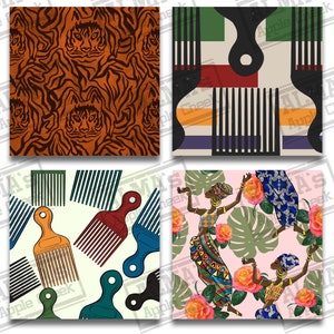 African Seamless Pattern Png Design Bundle, Digital Paper Bundle Png ...