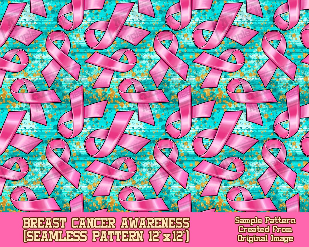 Breast Cancer Awareness Ribbon Seamless Pattern Digital Paper, Breast ...