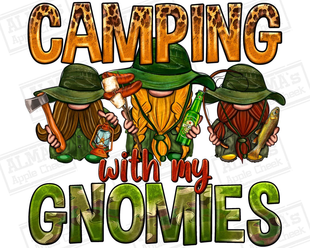 Camping With My Gnomies Png Sublimation Design Download, Camping Png ...