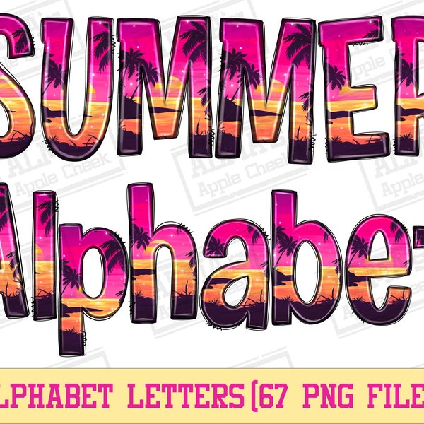 Sunset Alphabet Svg - Etsy