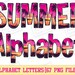 Sunset Beach Alphabet Thumbnail Png Files Bundle, Sunset Doodle Letters ...