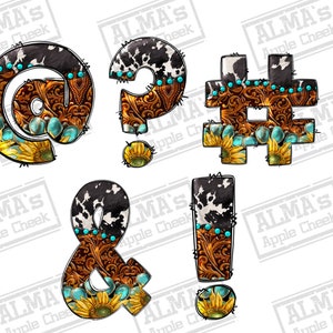 Western Alphabet Bundle Png, Western Doodle Letters Png, Western ...