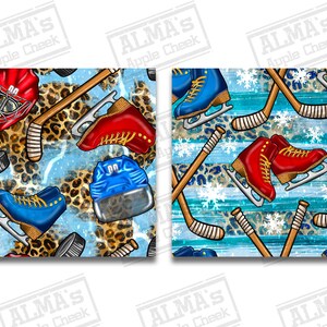 13 Digital Paper, Ice Hockey Seamless Pattern Digital Paper Bundle Png ...