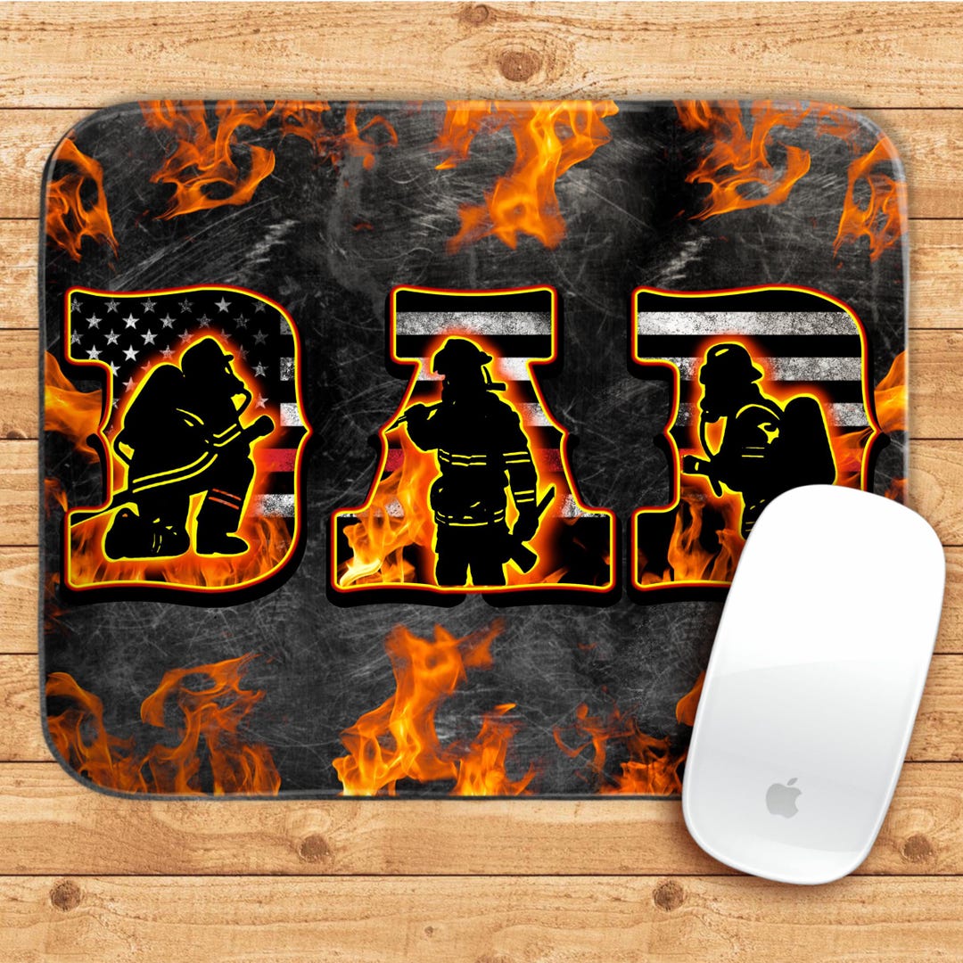 Firefighter Dad Mouse Pad Png Sublimation Design Download, Father's Day ...
