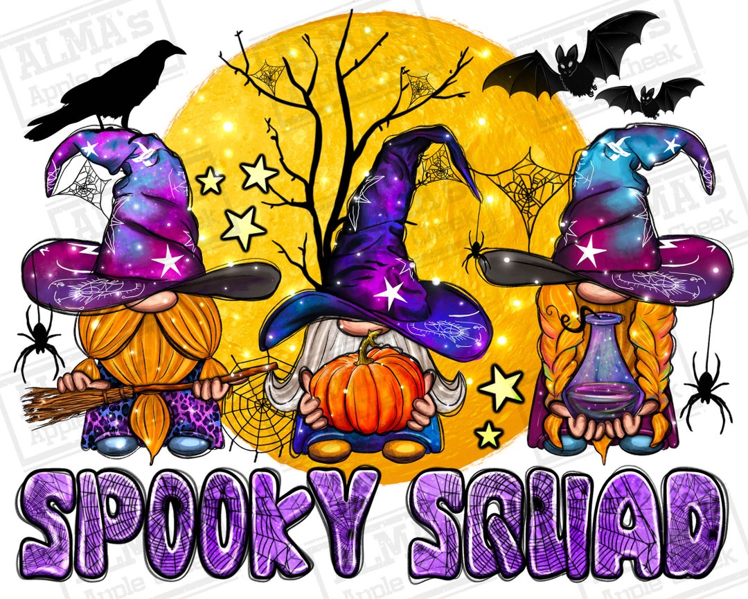 Spooky Squad Png Sublimation Design Download, Halloween Png, Gnomes Png ...