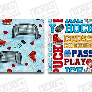 13 Digital Paper, Ice Hockey Seamless Pattern Digital Paper Bundle Png ...
