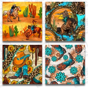 15 Digital Paper, Western Rodeo Seamless Pattern Digital Paper Bundle ...