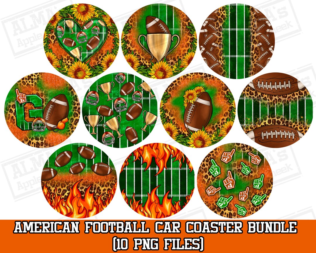 American Football Car Coaster Png Sublimation Design Bundle, Football ...