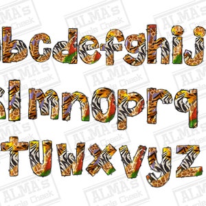 Safari Alphabet Thumbnail Png Files Bundle, Safari Doodle Letters Png ...