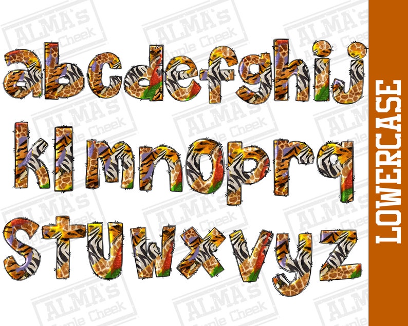 Safari Alphabet Thumbnail Png Files Bundle Safari Doodle - Etsy