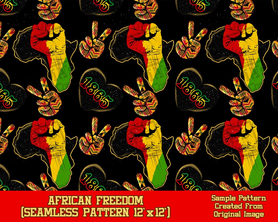 African Freedom Seamless Pattern Digital Paper, African Digital ...