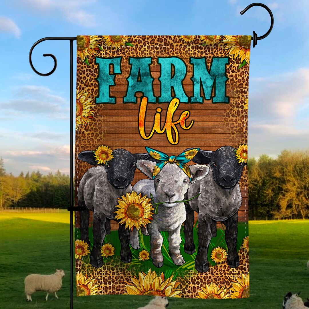 Baby Sheeps Farm Life Garden Flag Png Sublimation Design Download ...