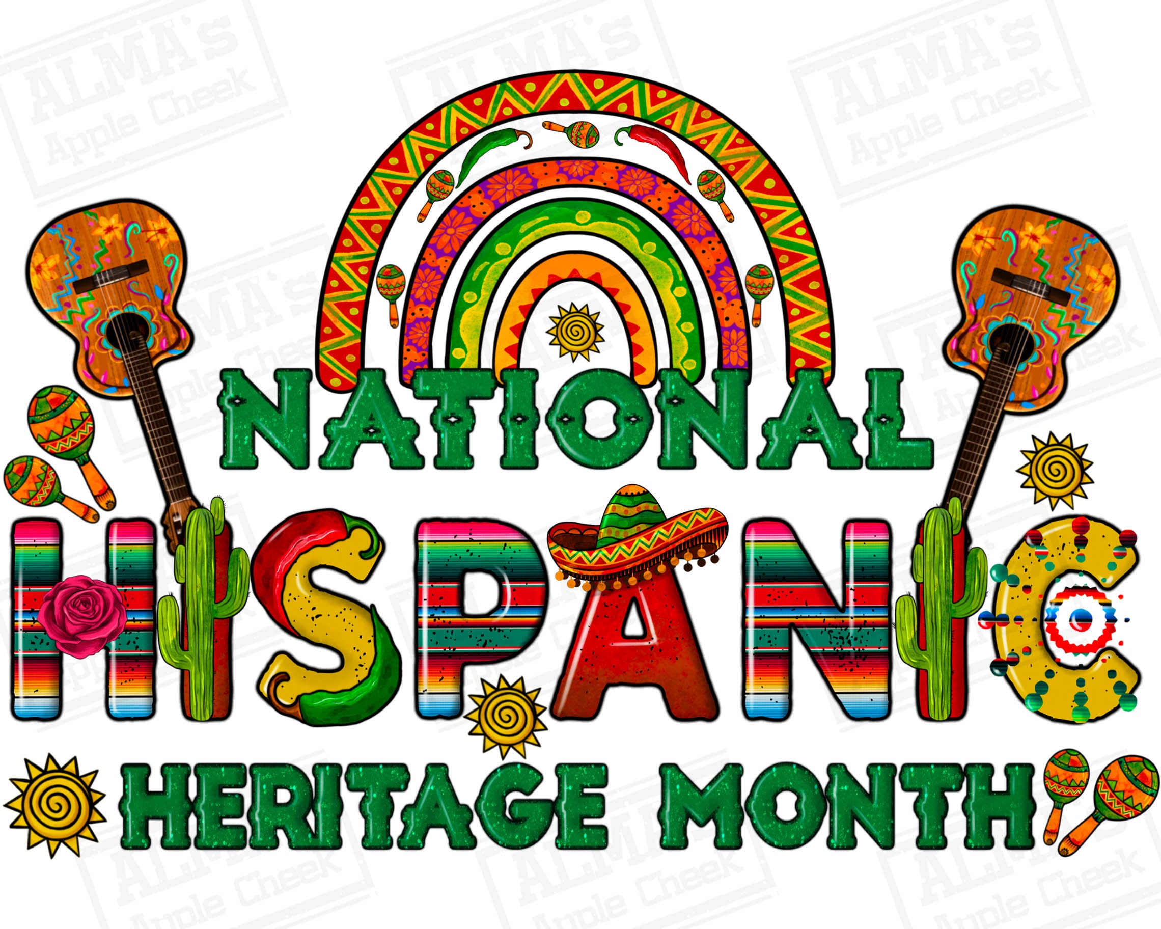 National Hispanic Heritage Month Png Sublimation Design Download ...