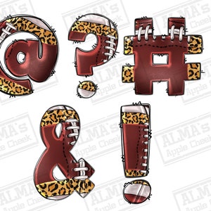 Football Alphabet Bundle Png, Football Doodle Letters Png, Football ...