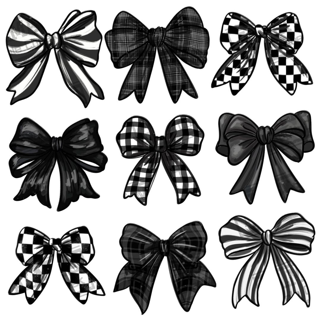 Black Checkered Bow Dark Coquette Png Sublimation Design Download, Checkered Coquette Bow Png ...