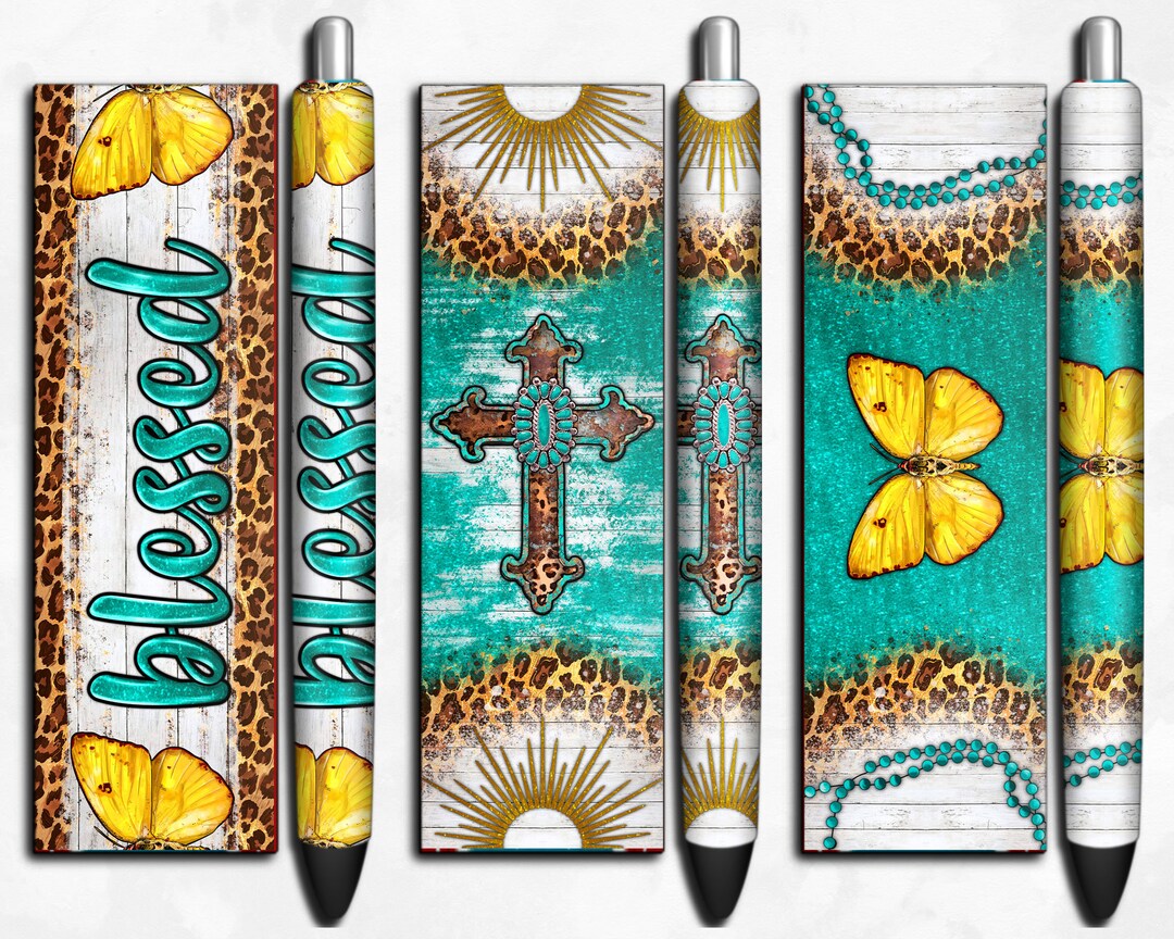 Blessed Butterfly Pen Wrap Png Sublimation Design Download, Christian ...