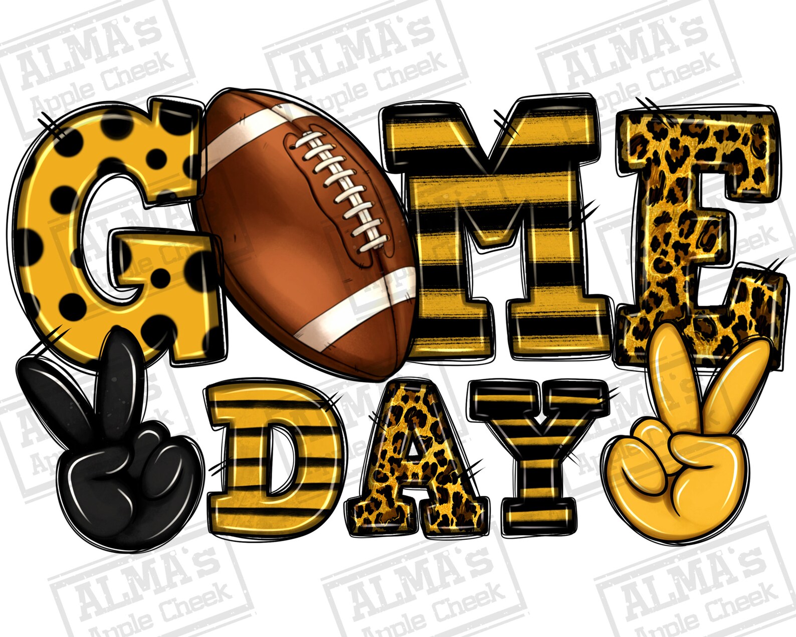 Game Day Yellow and Black Team Color Png Sublimation Design Download ...