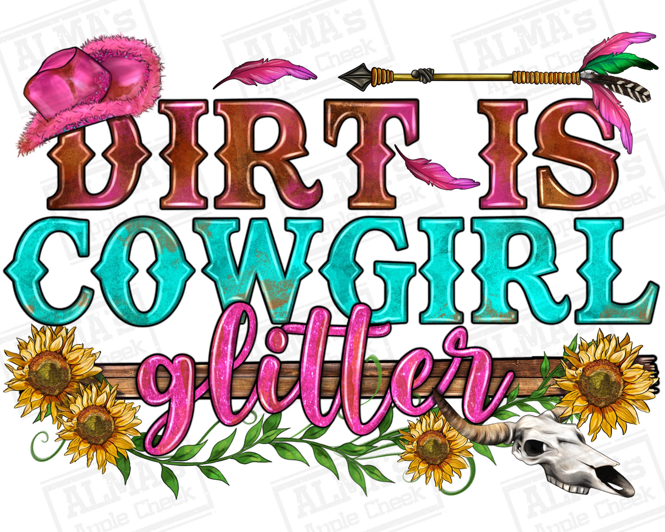 Dirt is Cowgirl Glitter Png Sublimation Design Download, Cowgirl Png ...