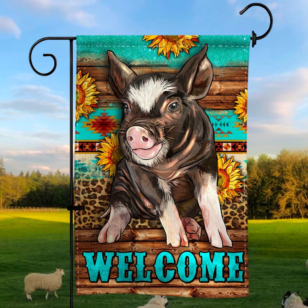 Western Pig Garden Flag Png Sublimation Design Download, Western Garden ...