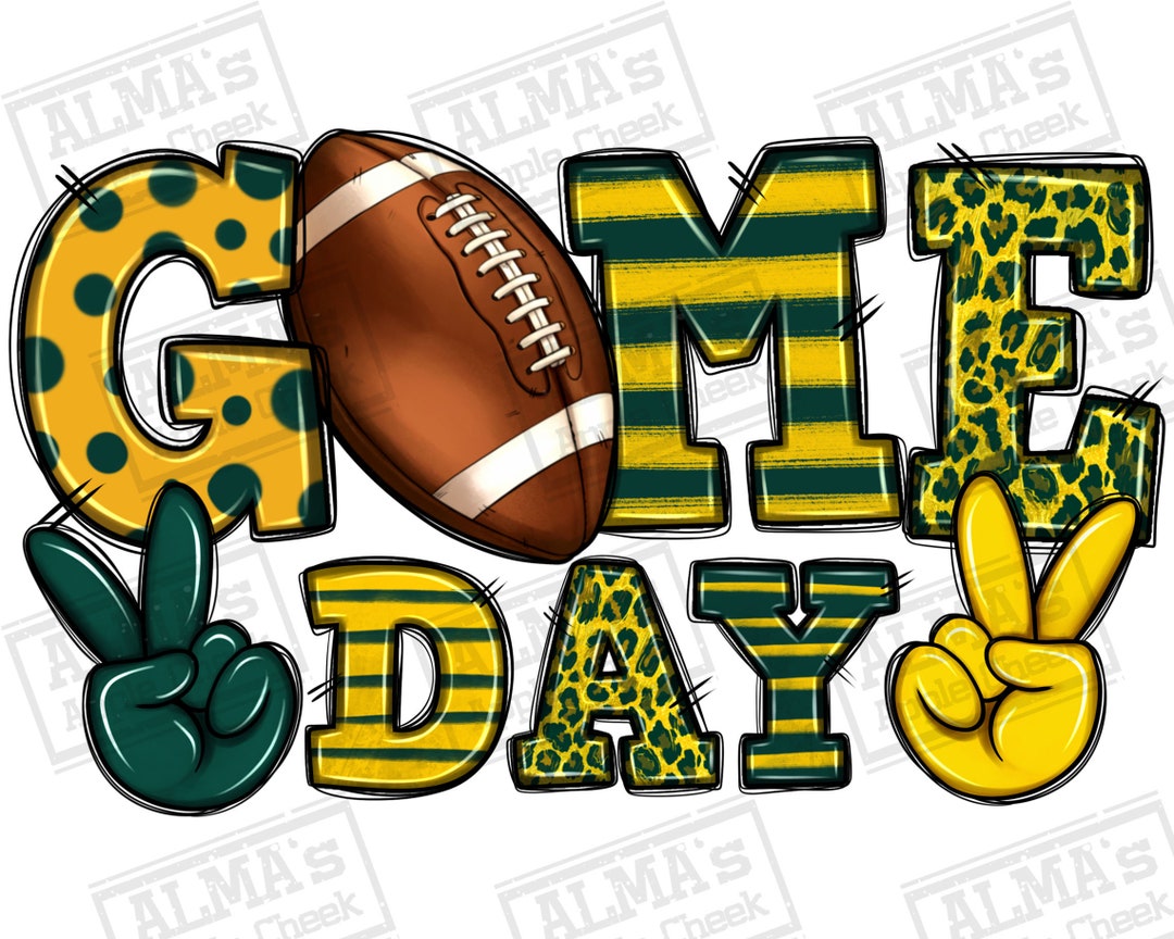 Game Day Yellow and Green Team Color Png Sublimation Design Download ...