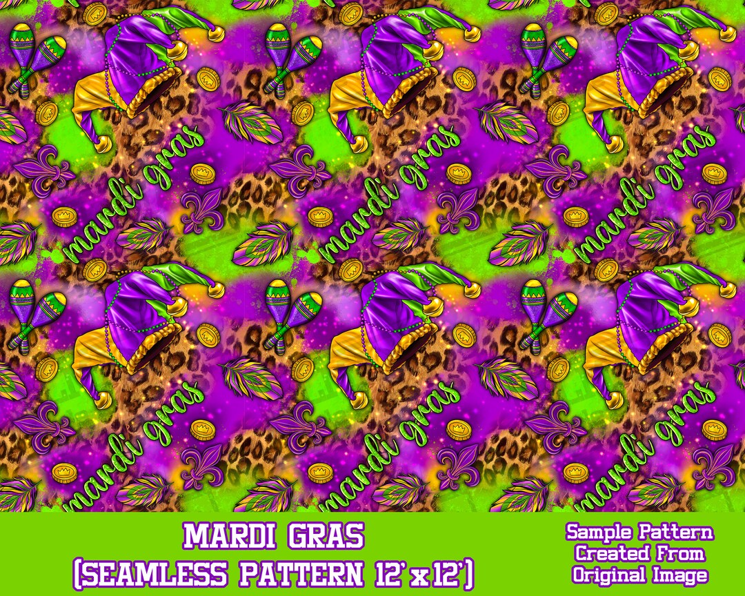 Mardi Gras Seamless Pattern Digital Paper, Digital Seamless Pattern Png ...