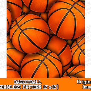 Basketball Seamless Pattern Digital Paper, Basketball Digital Seamless ...