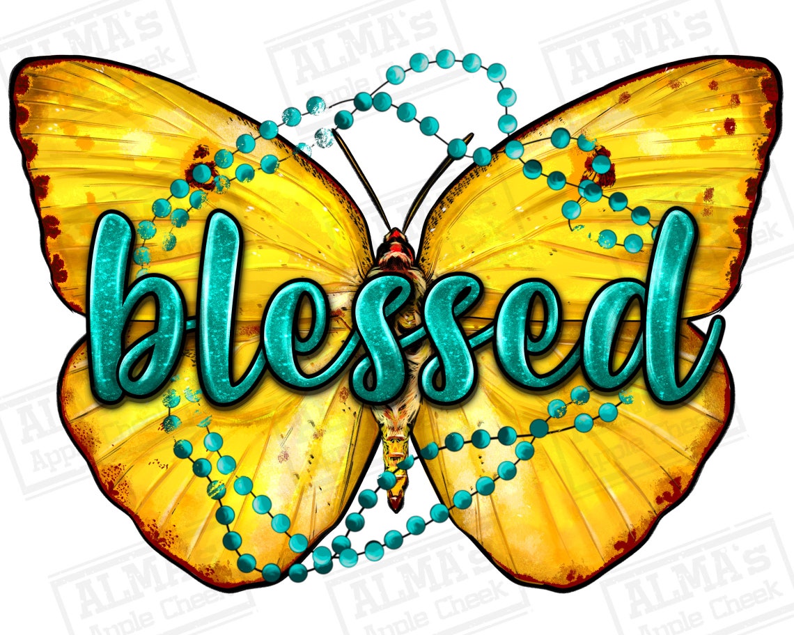 Blessed Butterfly Png Sublimation Design Download, Christian Png ...