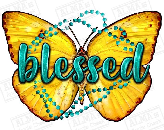 Christian Png, Blessed Butterfly Png, Butterfly Png, Sublimation ...